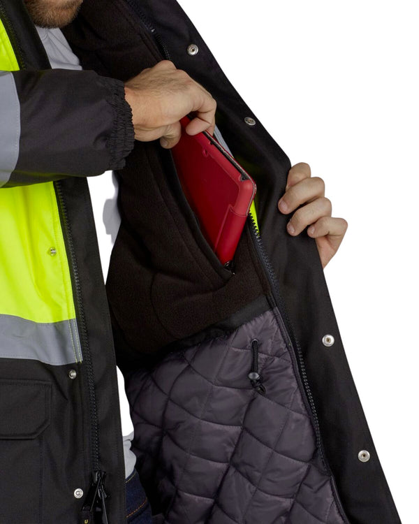 UHV1004 Hi Vis Safety Contractor Coat - Yellow - Utility Pro - Utility ...